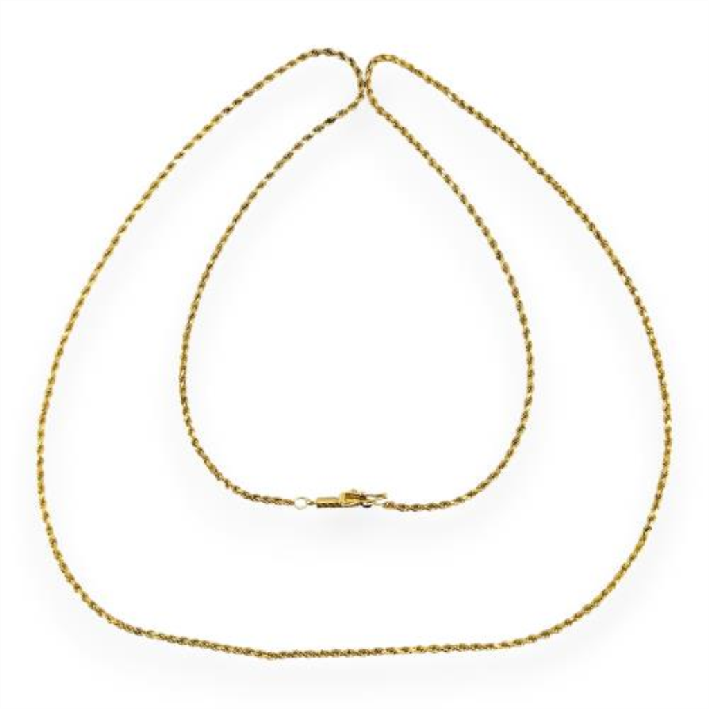 Cadena Torzal Oro, 14 K, 5.20 Grs, Medida 62 Cm | Maxilana