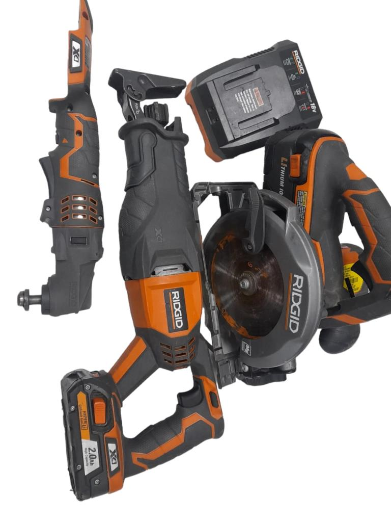 Taladro Inalambrico Kit / Combo De 3 Pzas Con Cargador Ridgid | Maxilana